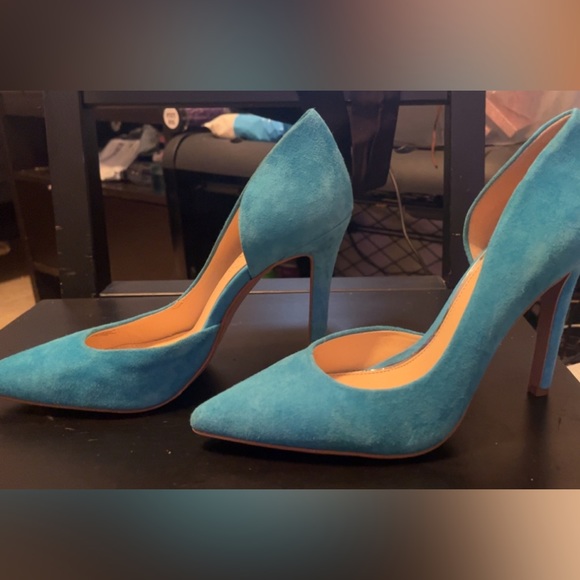 Jessica Simpson | Shoes | Jessica Simpson Aqua Suede Heels | Poshmark